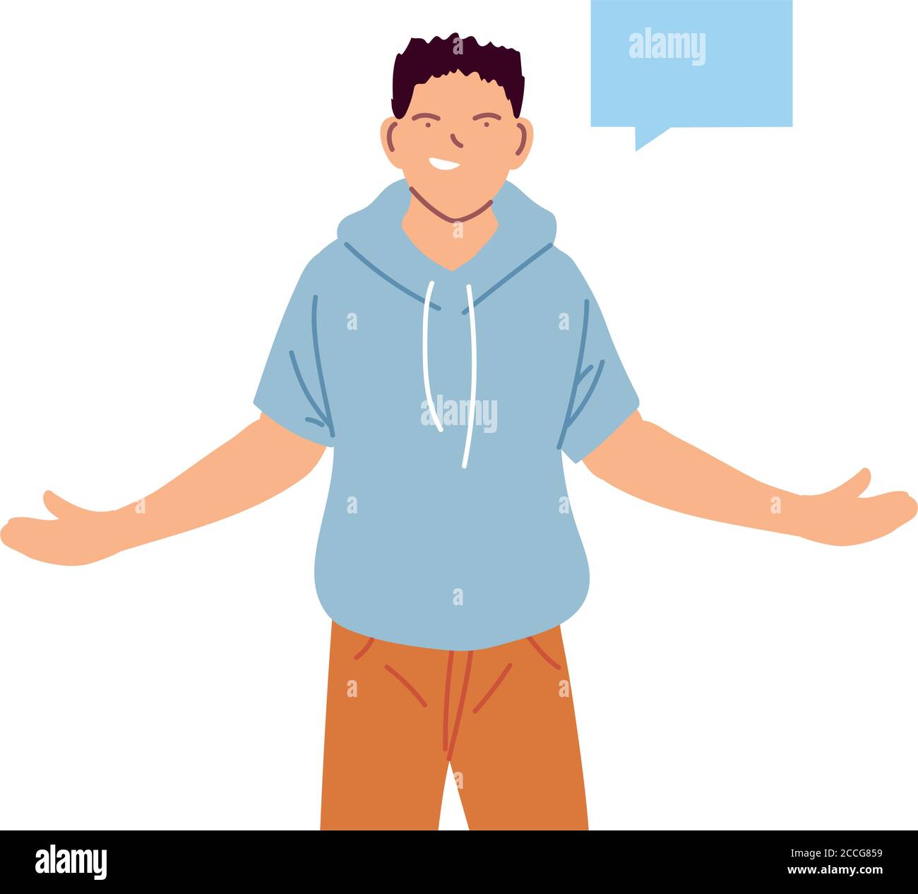 man cartoon with communication bubble design, Boy male person people ...