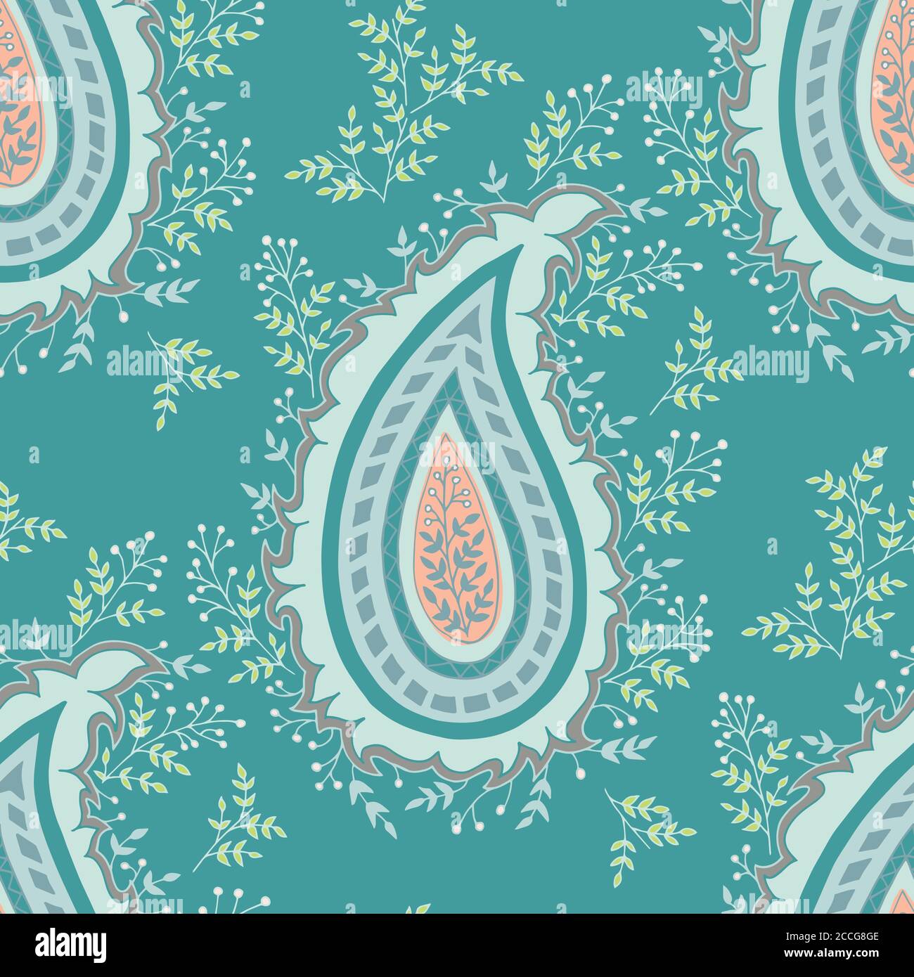 Vector paisley repeat seamless pattern. Traditional historic pattern ...