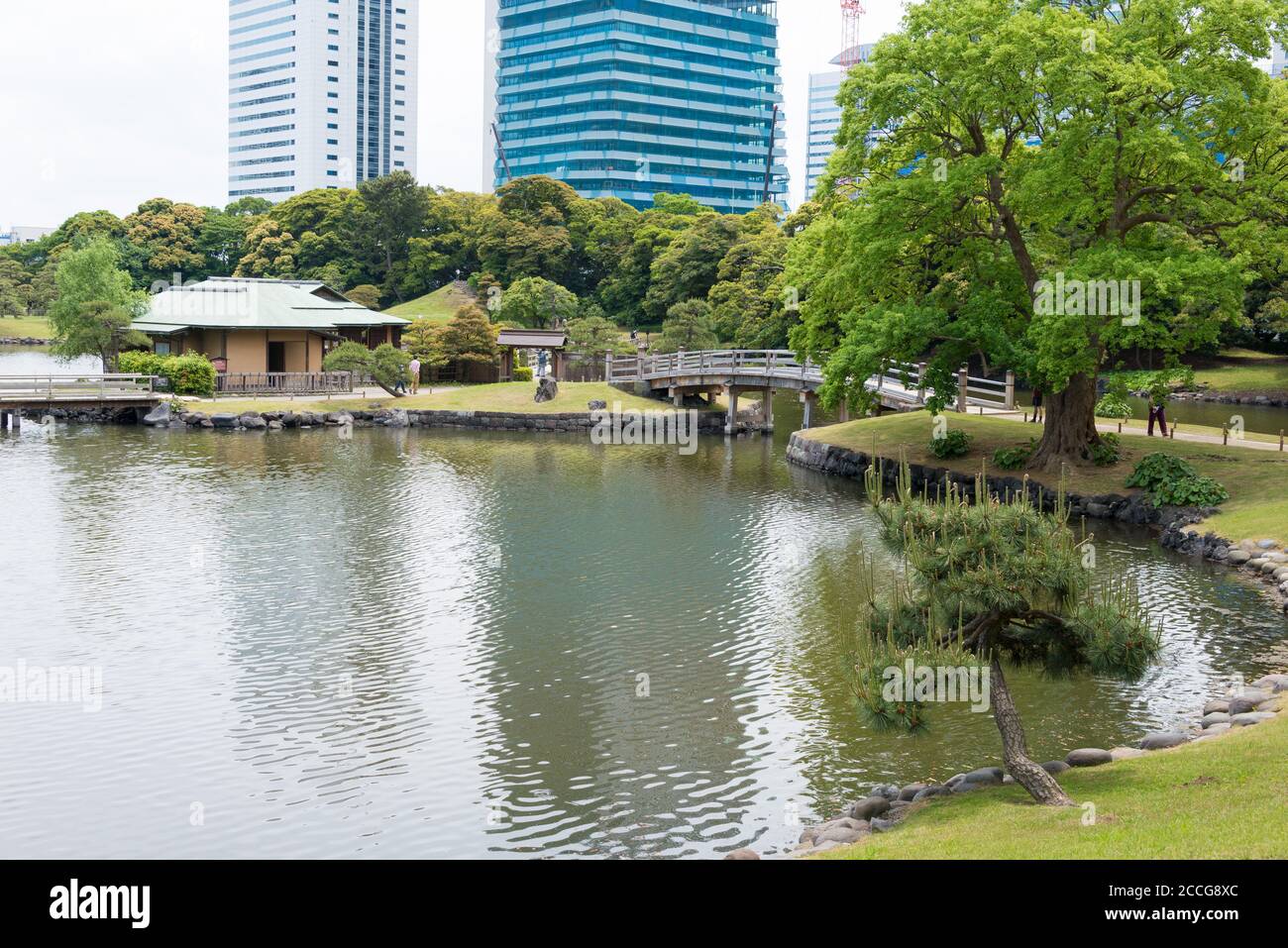 Tokyo, Japan - Hamarikyu Gardens in Tokyo, Japan. It was remodeled as a ...