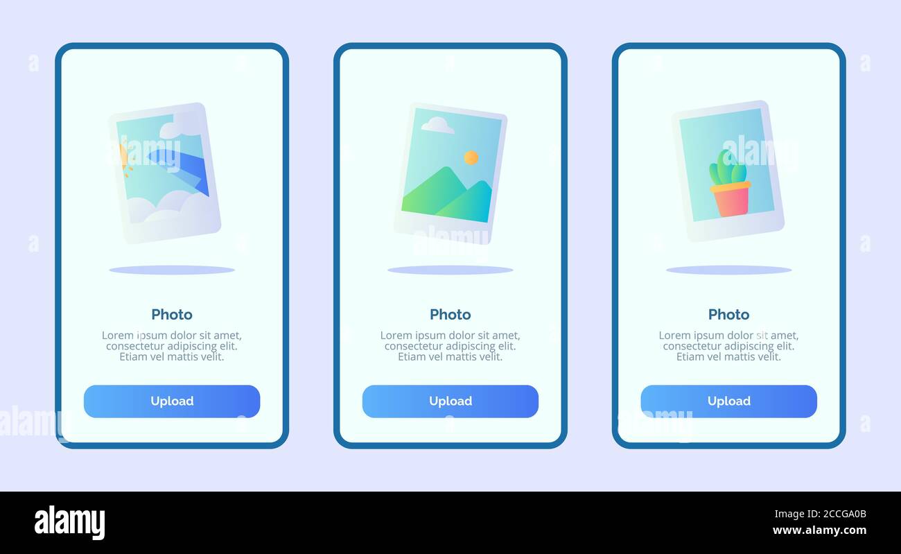 Photo for mobile apps template banner page UI with three variations ...