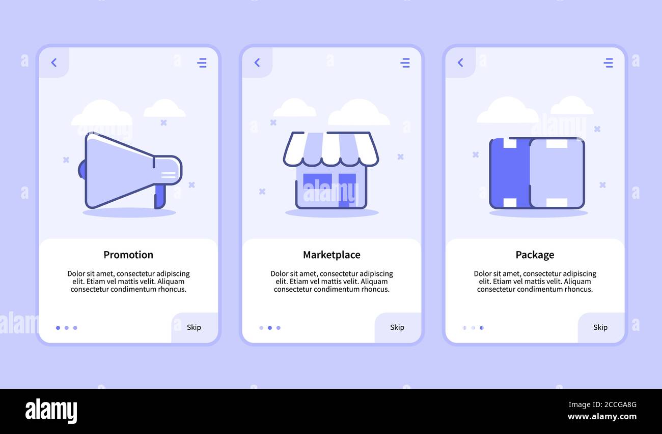 Promotion marketplace package onboarding screen for mobile apps ...