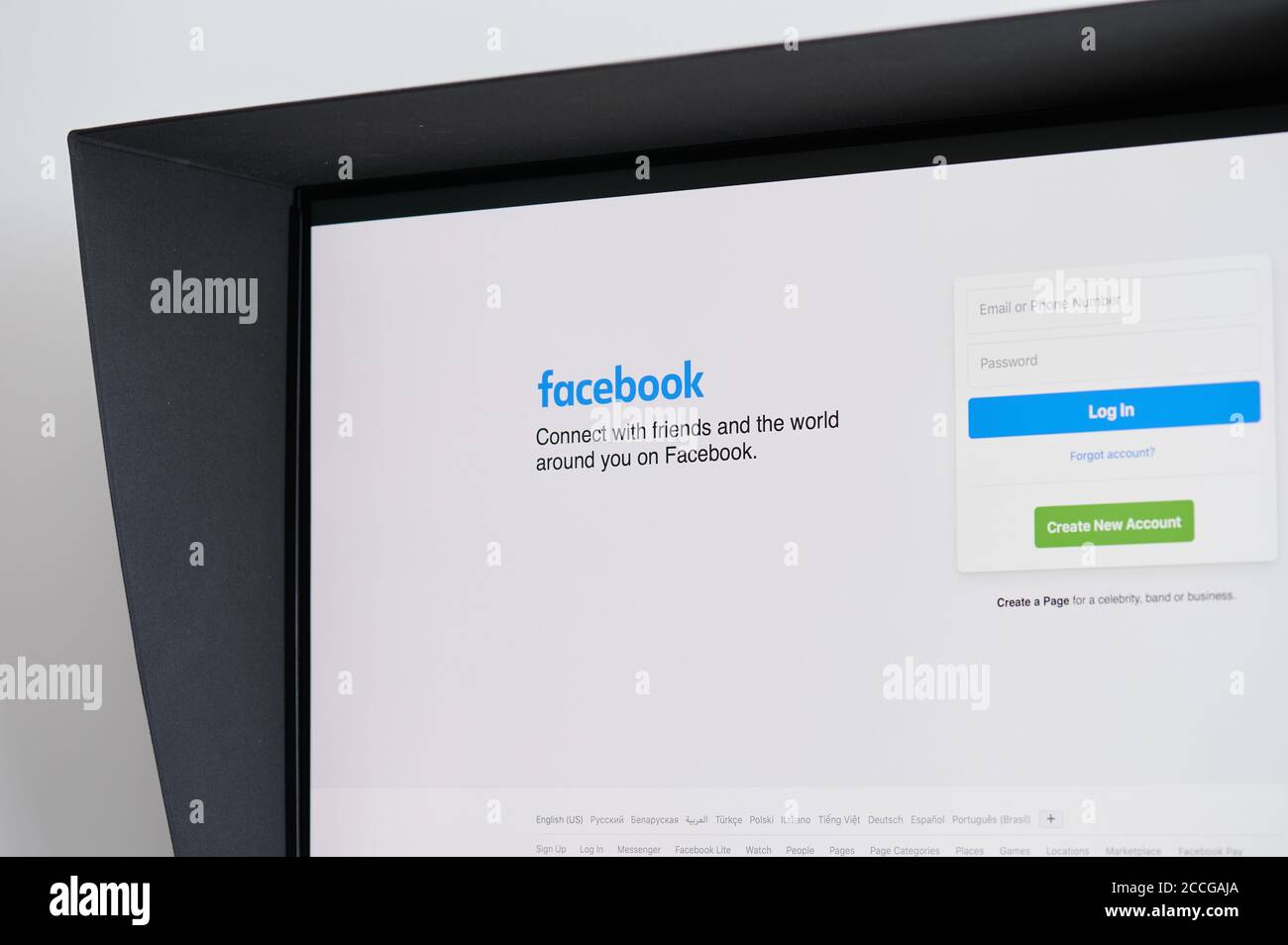 New york, USA - August 22, 2020: Making new account in Facebook website ...