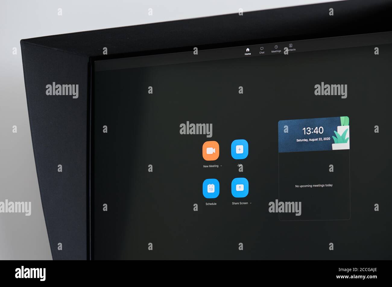 New york, USA - August 22, 2020: Making new meeting in Zoom application ...