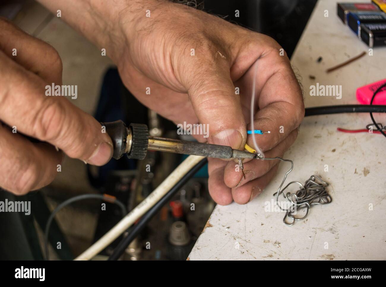 Manual work, soldering Stock Photo - Alamy