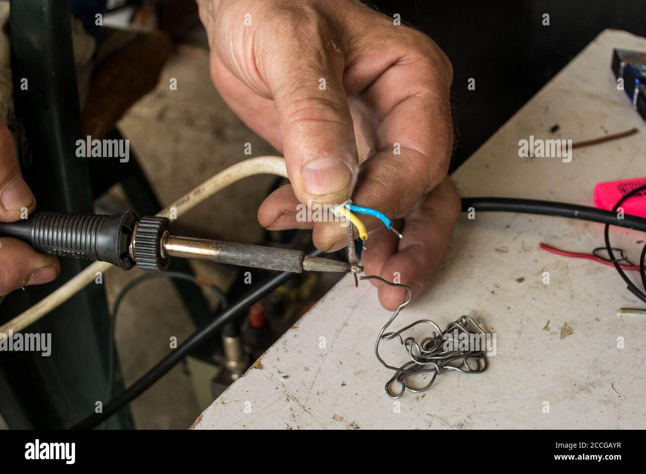 Manual work, soldering Stock Photo - Alamy
