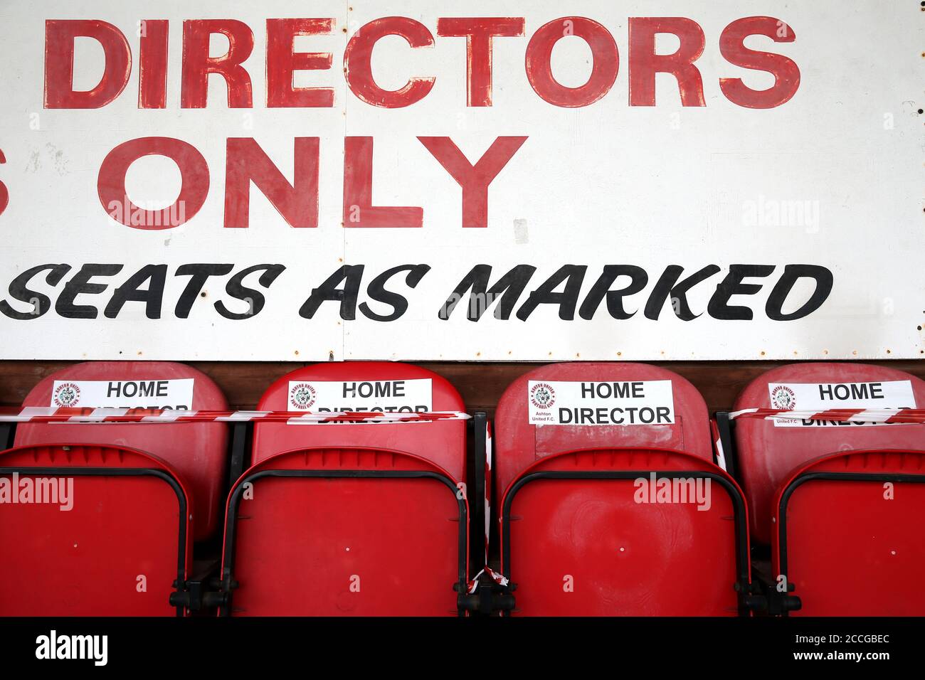 A general view of labelled seats in the stands before the pre-season ...