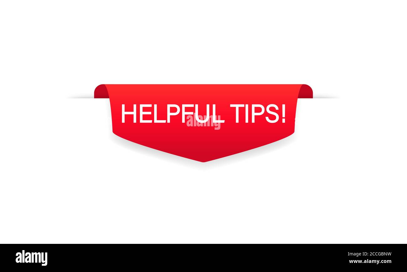 Helpful tips banner icon. Useful support. Vector on isolated white ...