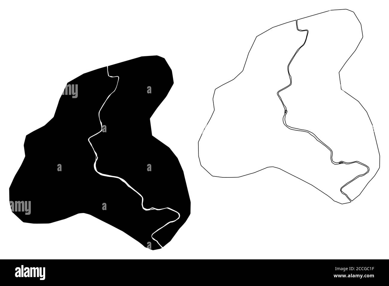 Francistown City (Republic of Botswana, North-East District) map vector ...