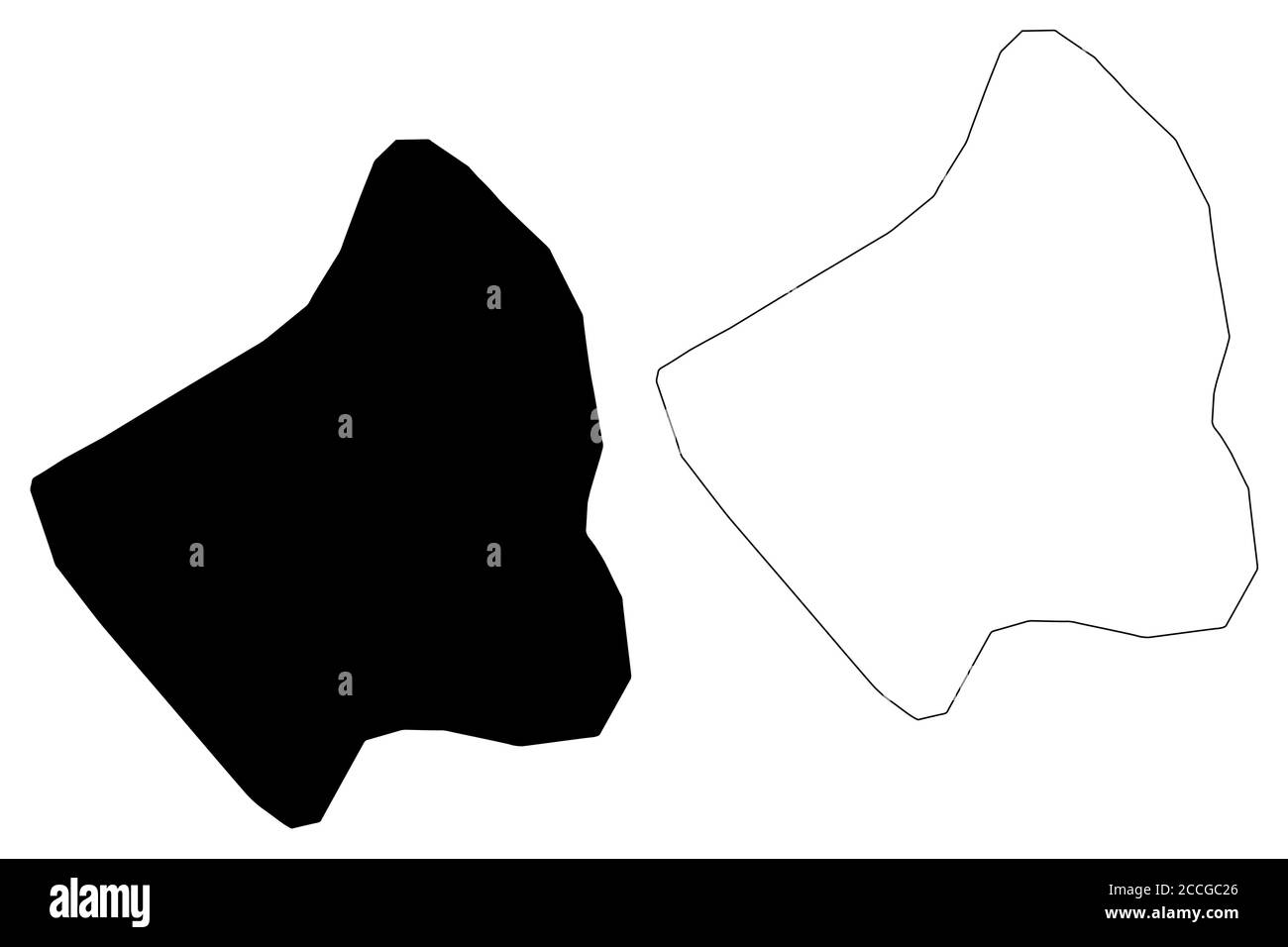Parakou City (Republic of Benin, Borgou Department) map vector ...