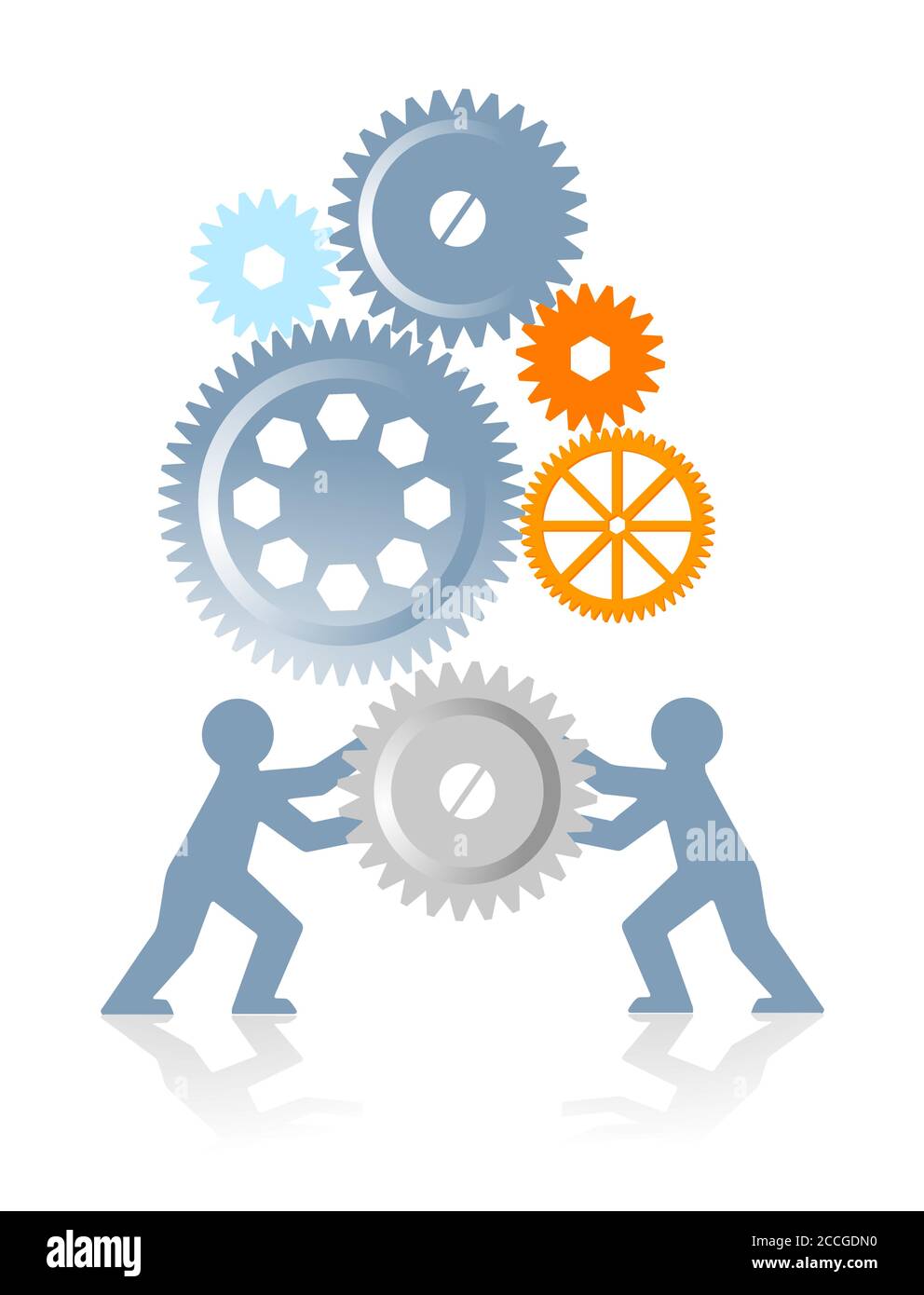 Connection, cogwheel, cooperation, Business team concept - vector ...