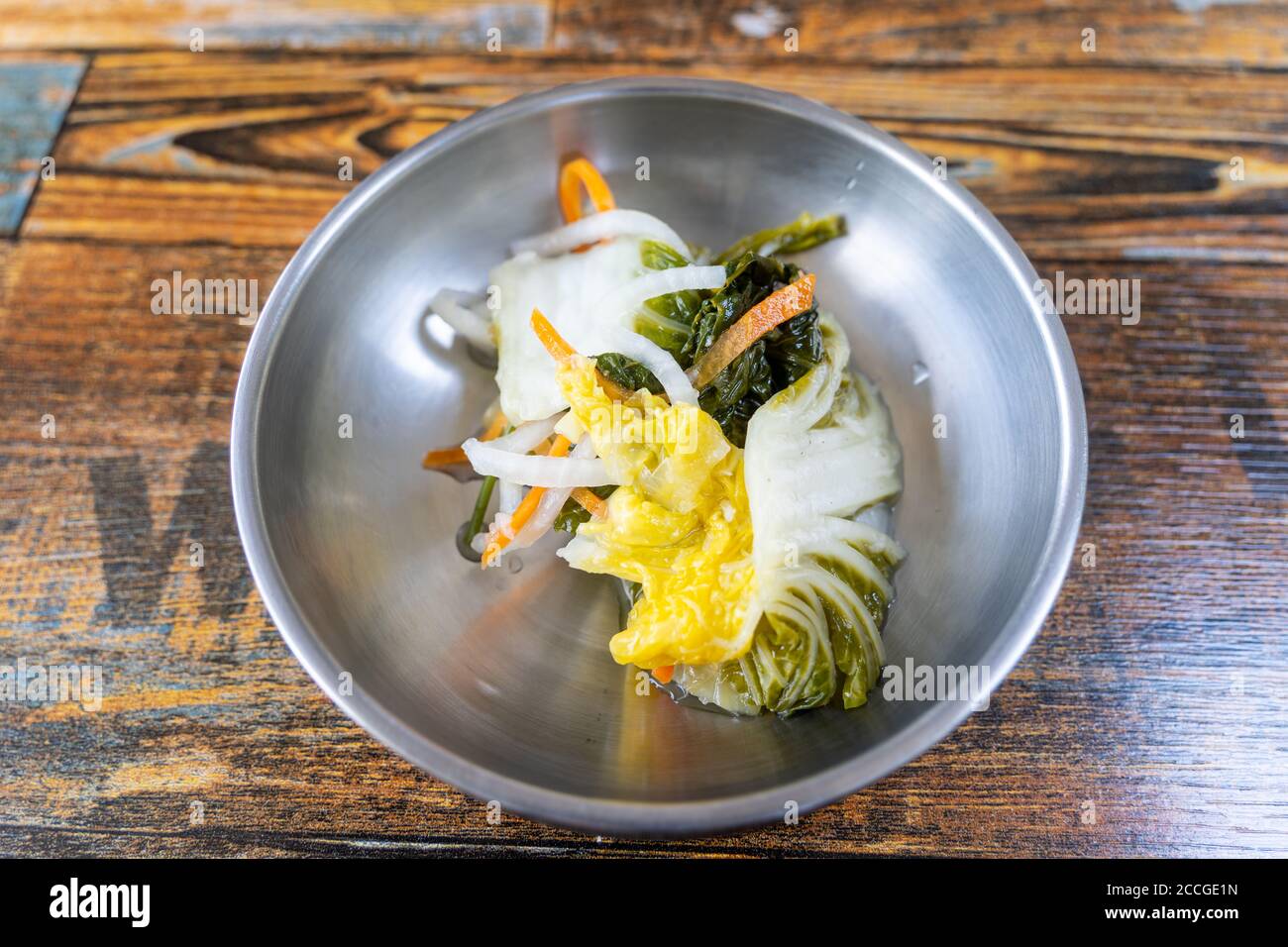 Korean traditional side dishes, white kimchi Stock Photo - Alamy