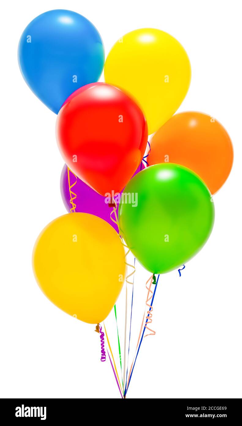 Balloons isolated on white background. Colored. Group. Several Stock ...