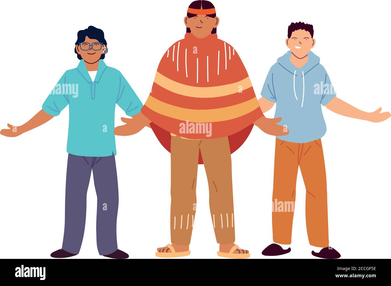 usa indian man and men cartoons design, diversity people multiethnic ...