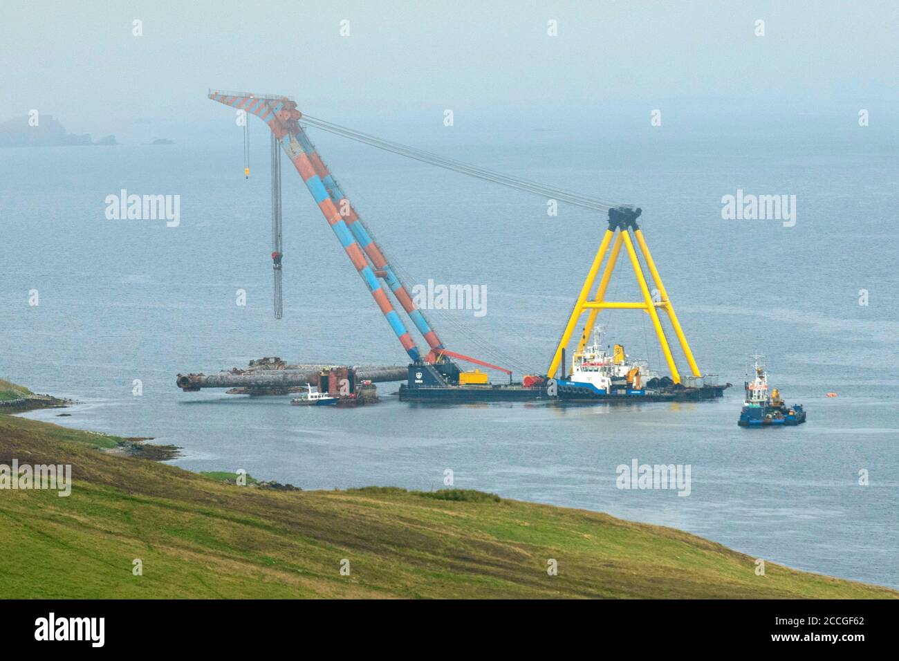 The Buchan Alpha decommissioned oil platform that when being dismantled ...