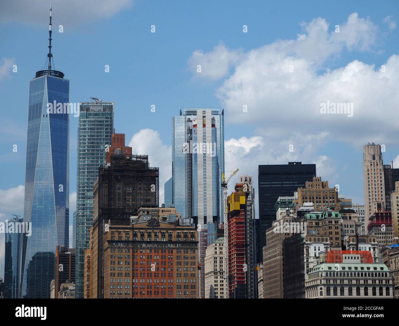 New York skyline from the ferry in daytime Stock Photo - Alamy