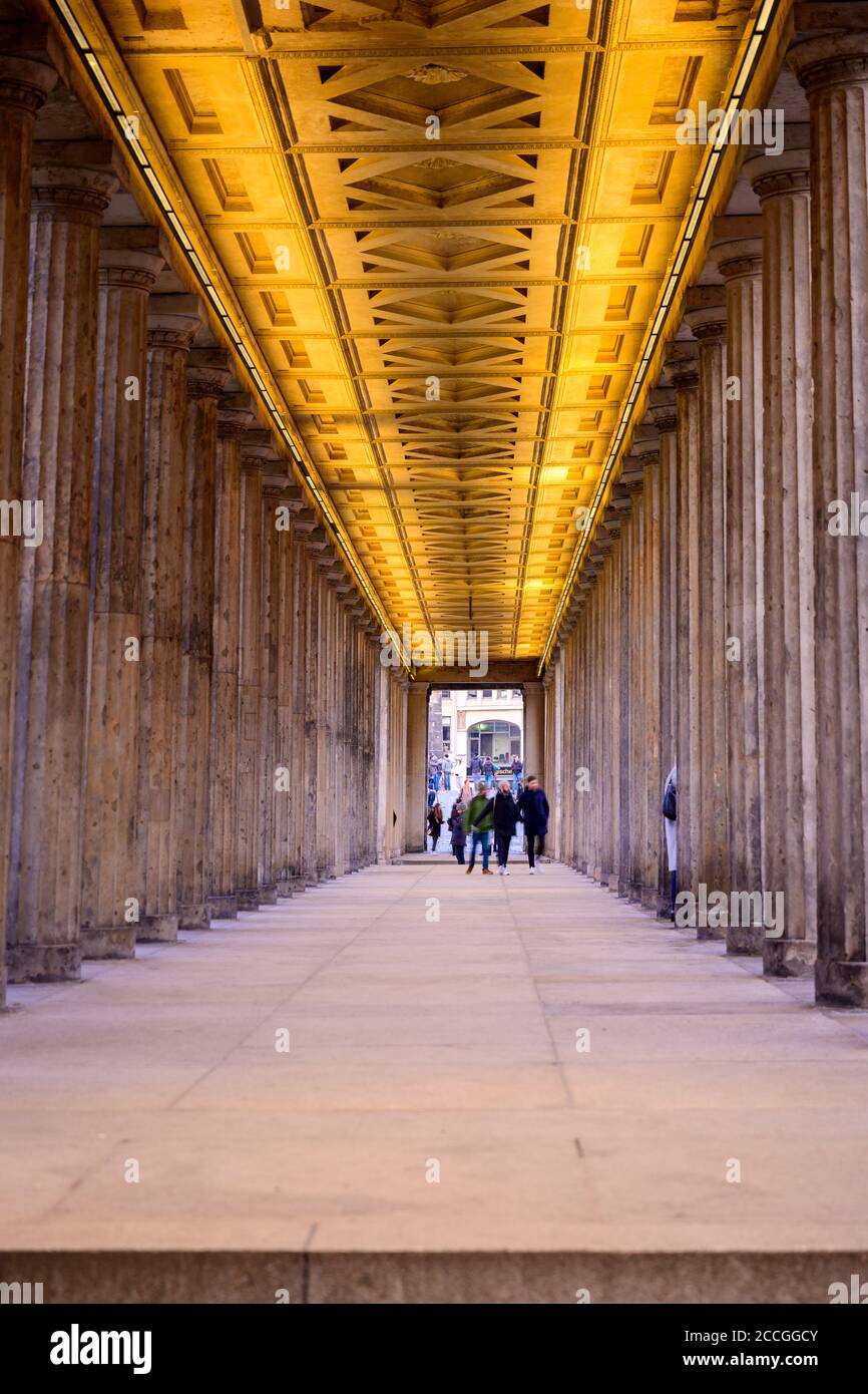 Germany, Berlin, colonnade courtyard of the old National Gallery on ...