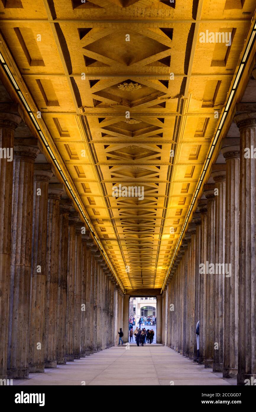 Germany, Berlin, colonnade courtyard of the old National Gallery on ...