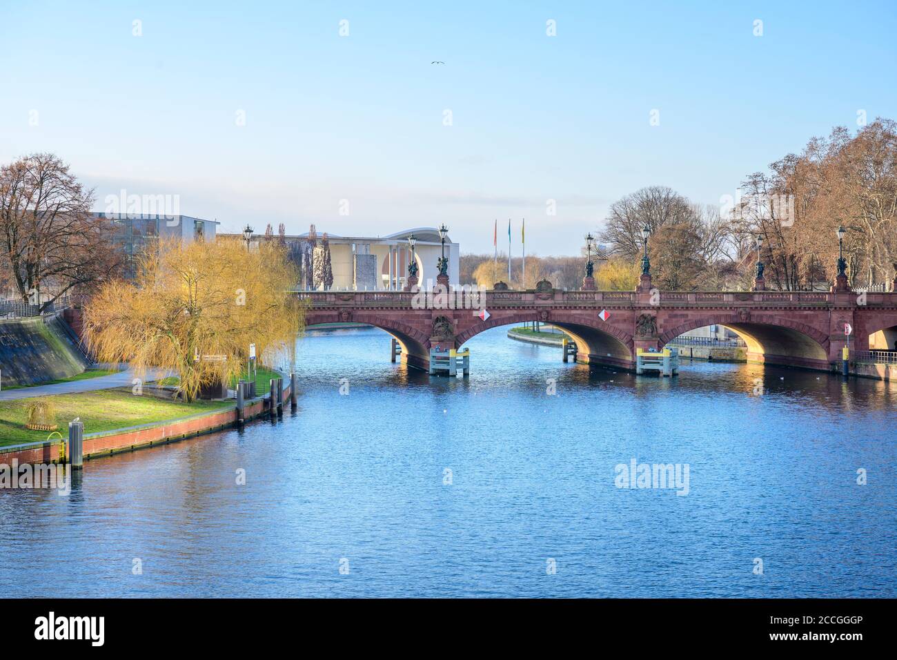 Germany, Berlin, the Moltke bridge at the central station Stock Photo ...