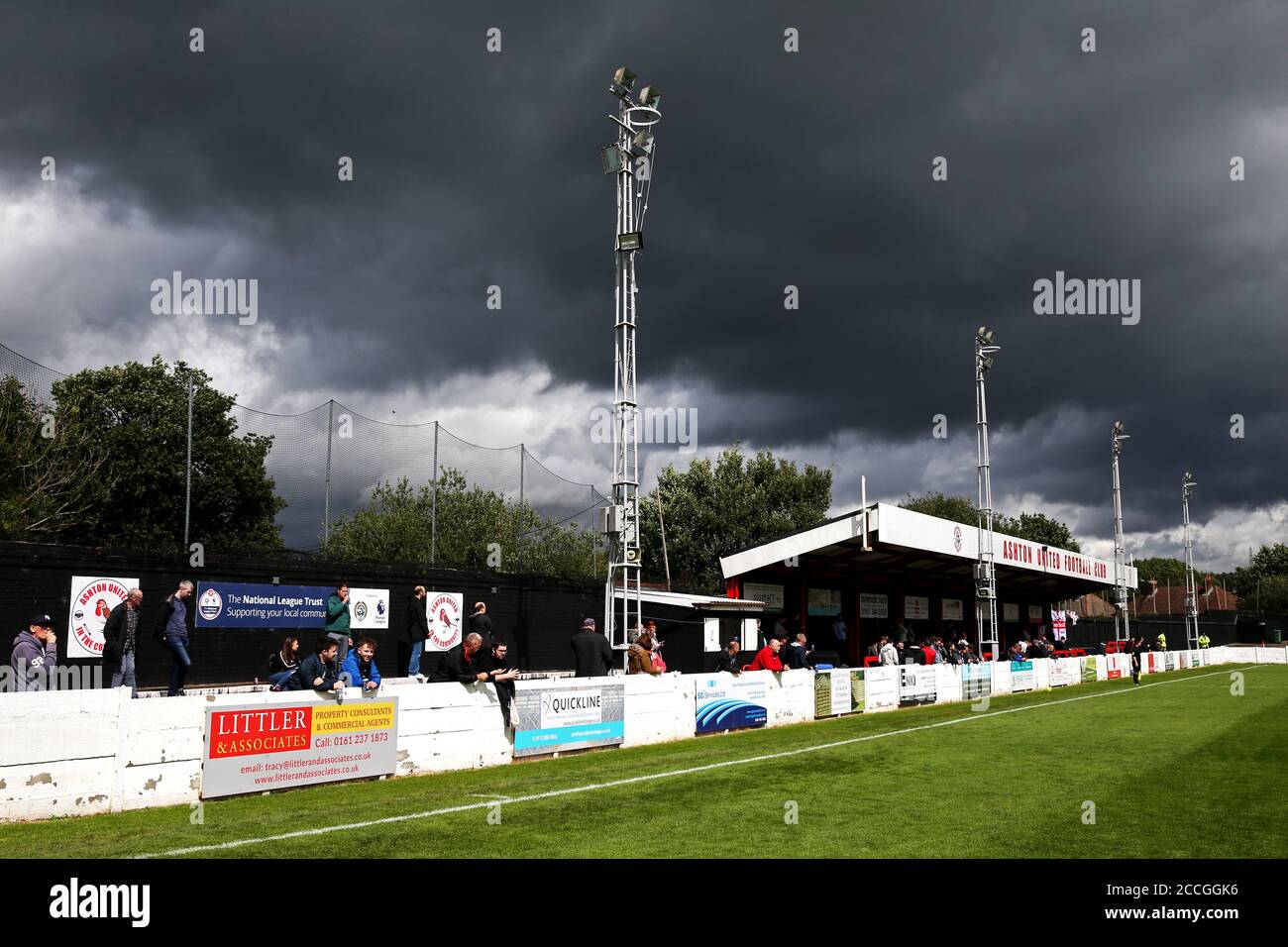 A general view as fans watch the pre-season friendly match at Hurst ...
