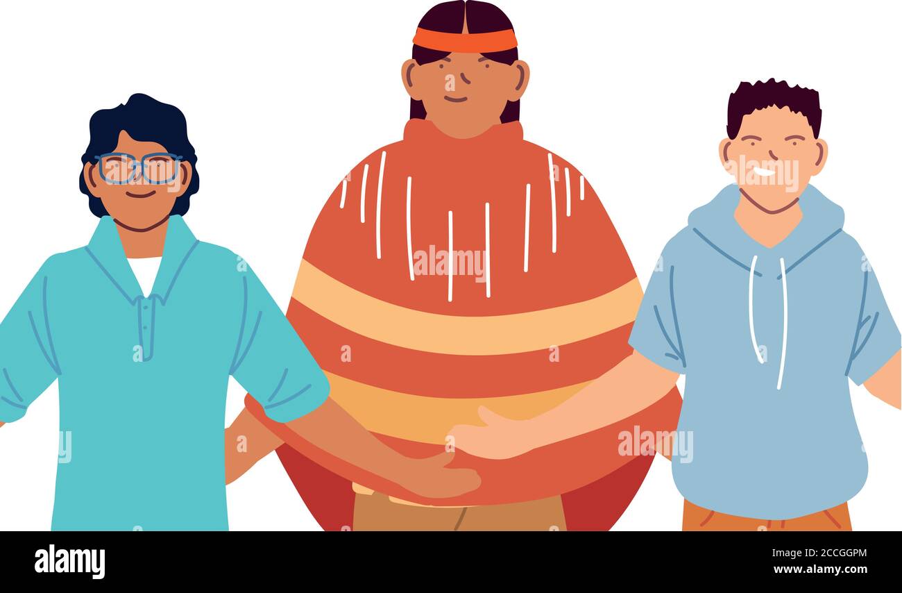 usa indian man and men cartoons design, diversity people multiethnic ...