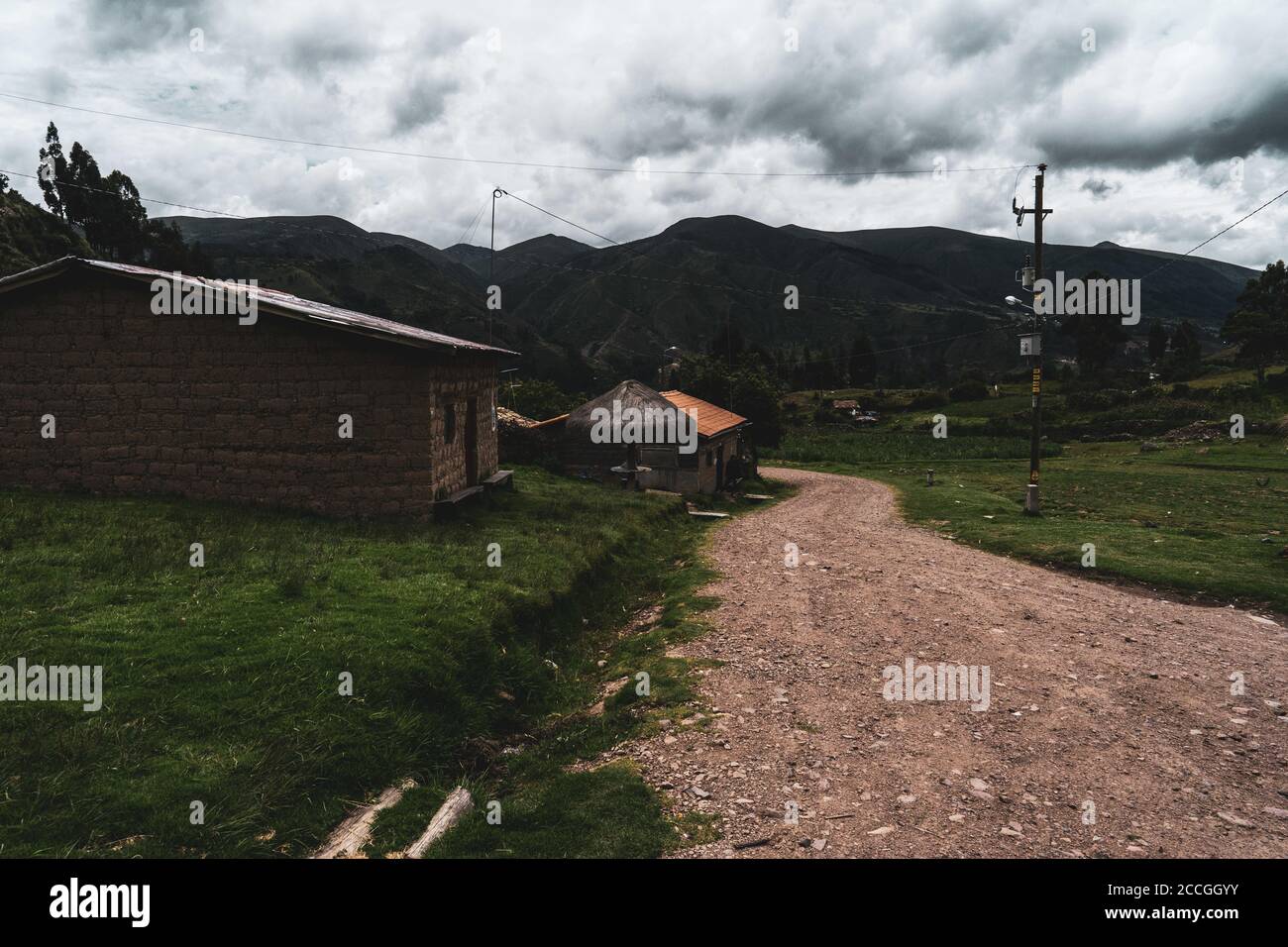 Mesmerizing shot of a rural area with mountains and houses Stock Photo ...