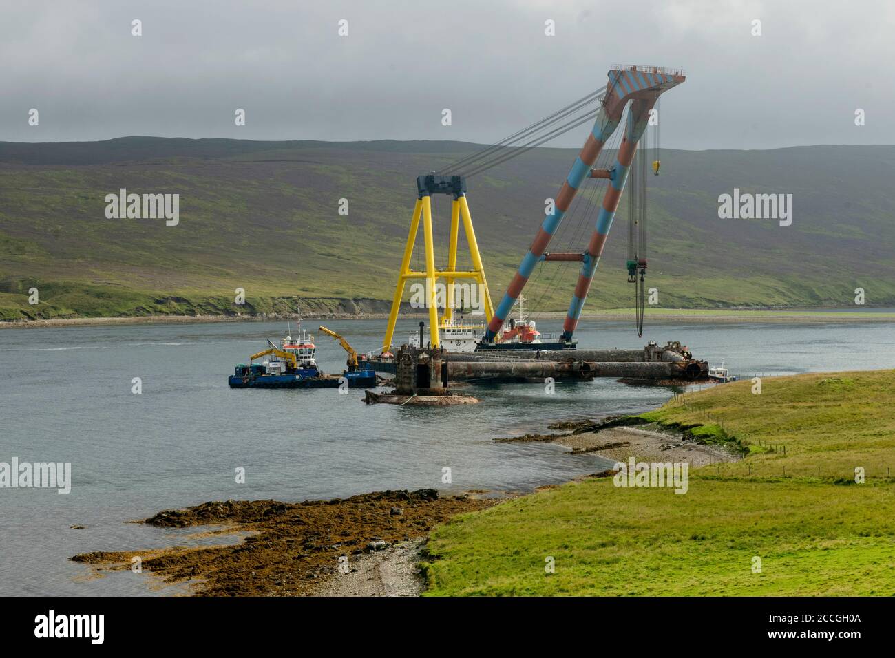 The Buchan Alpha decommissioned oil platform that when being dismantled ...