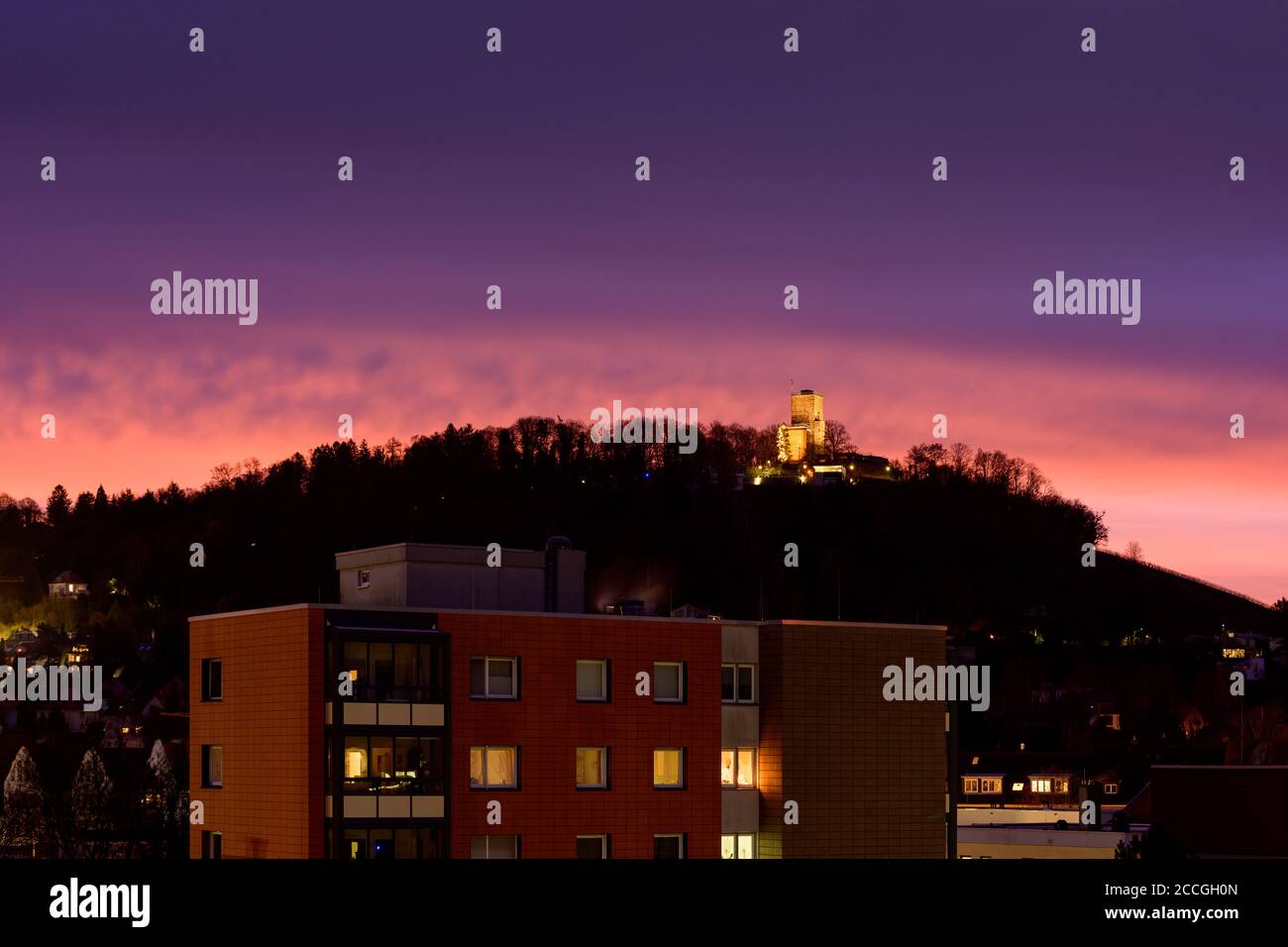 Germany, Baden-Wuerttemberg, Karlsruhe, the Turmberg the local mountain ...