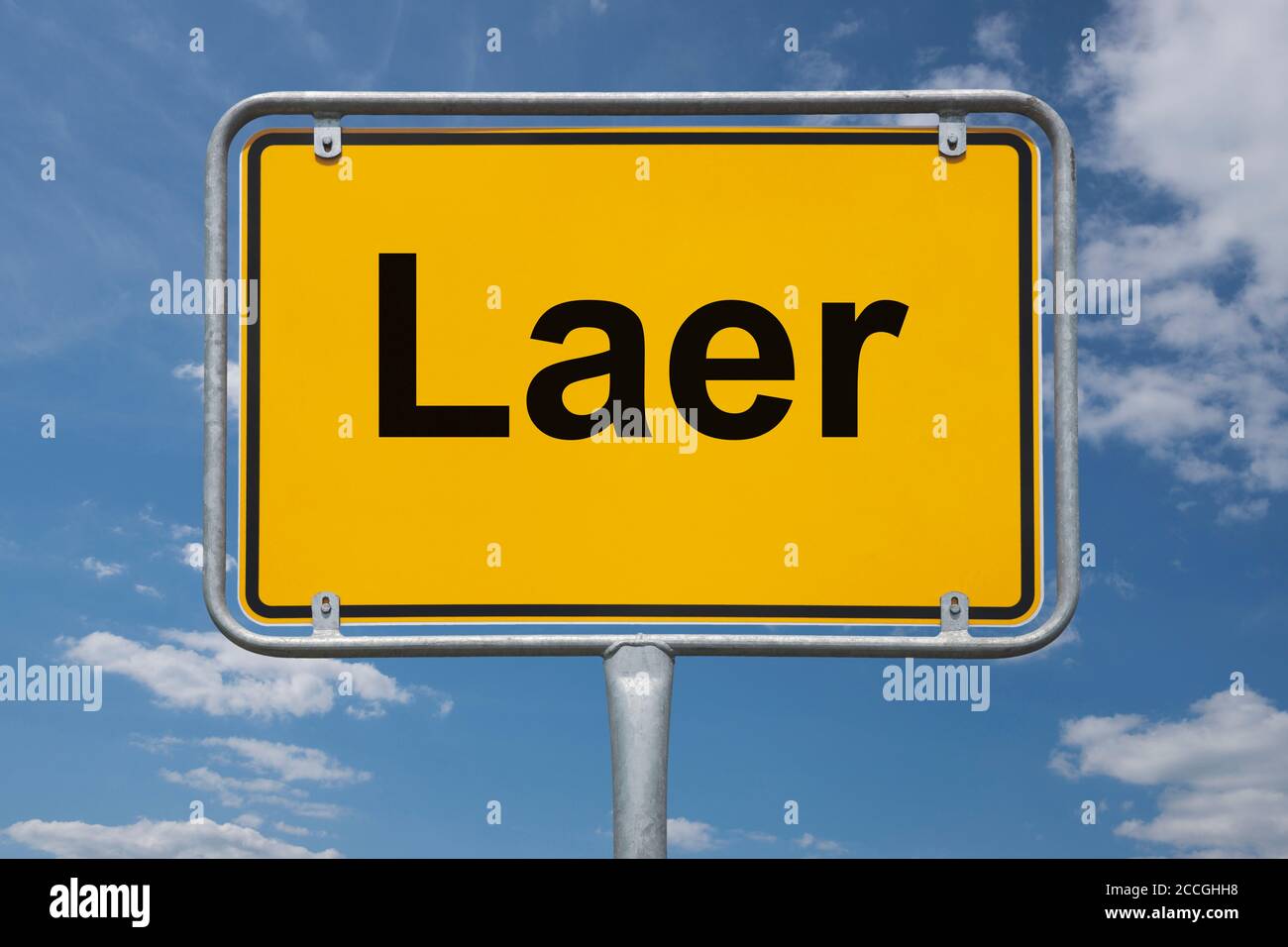 Ortstafel Laer, Nordrhein-Westfalen, Deutschland | Place name sign Laer ...
