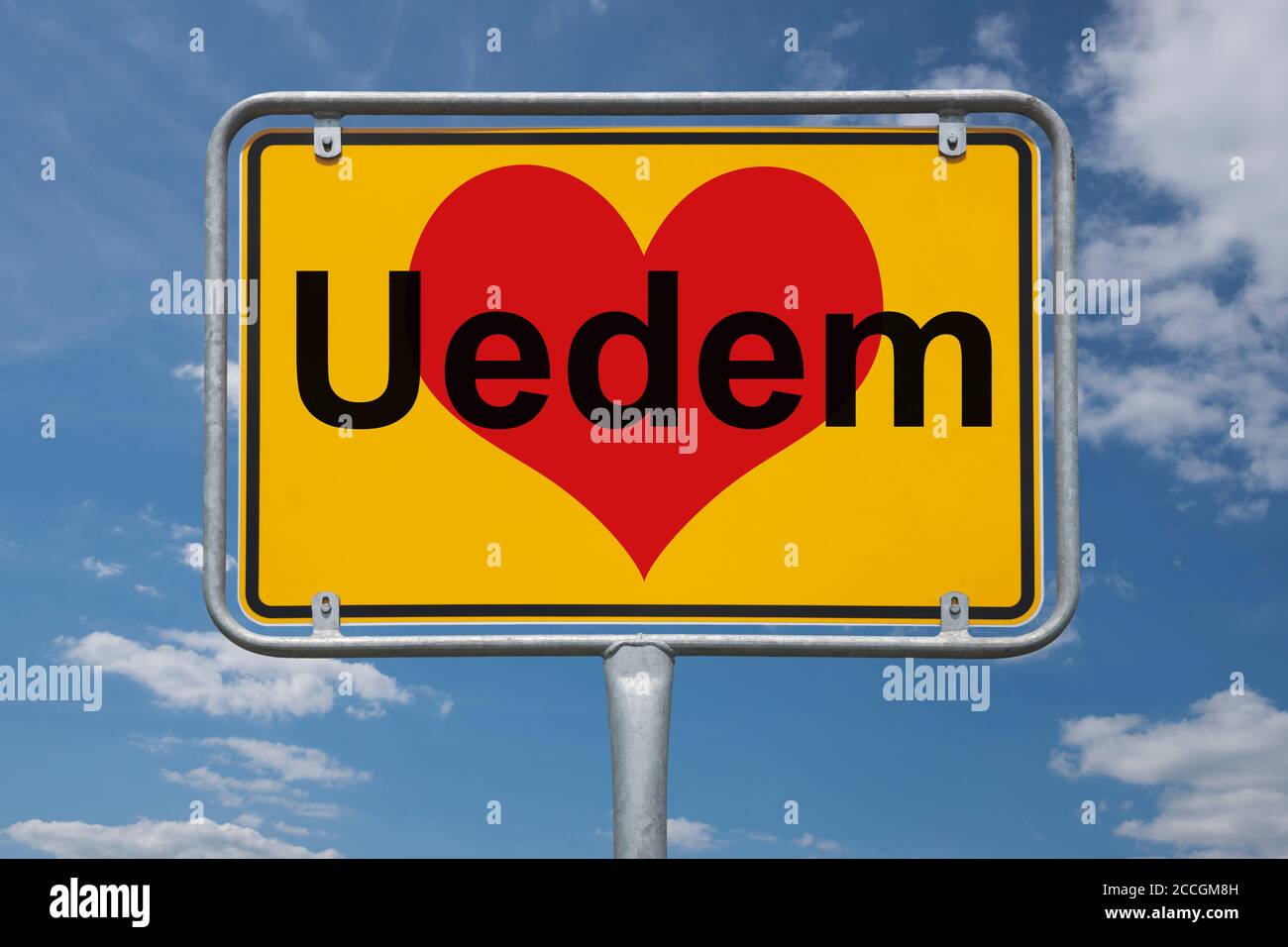 Ortstafel Uedem, Nordrhein-Westfalen, Deutschland | Place name sign ...