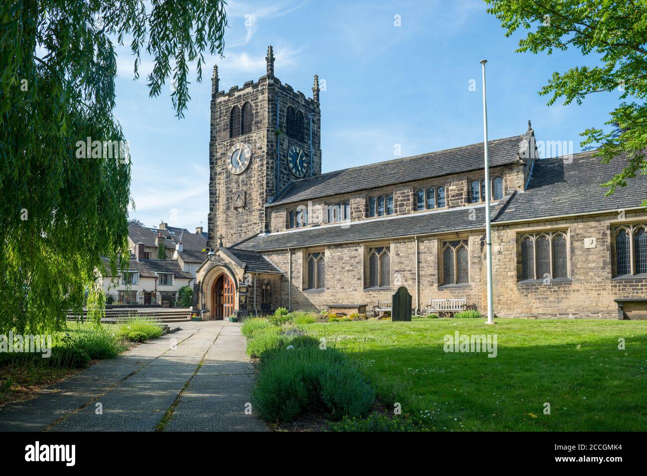 External view of All Saints parish church in Bingley, West Yorkshire ...