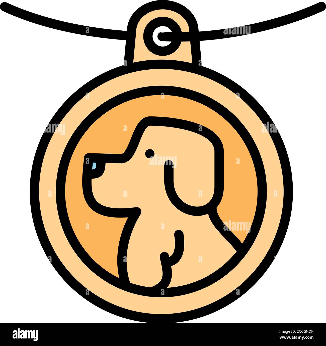 Dog emblem icon. Outline dog emblem vector icon for web design isolated ...