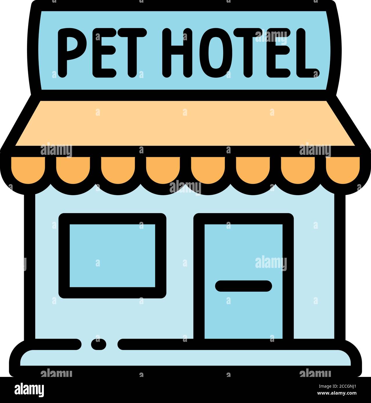 Street pet hotel icon. Outline street pet hotel vector icon for web ...