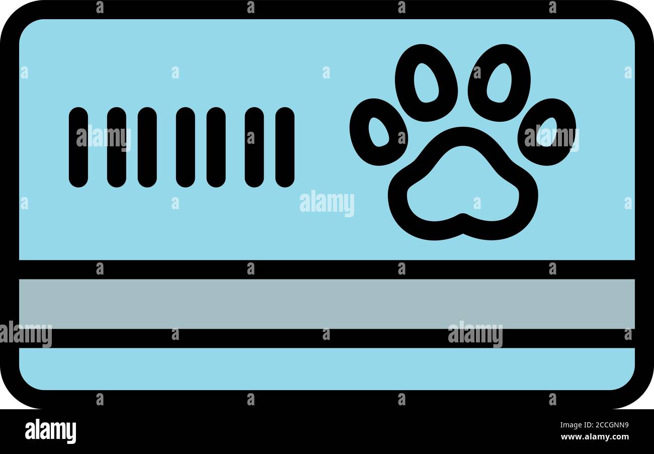 Payment card pet icon. Outline payment card pet vector icon for web ...