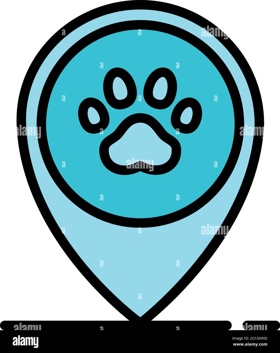 Pet hotel location icon. Outline pet hotel location vector icon for web ...