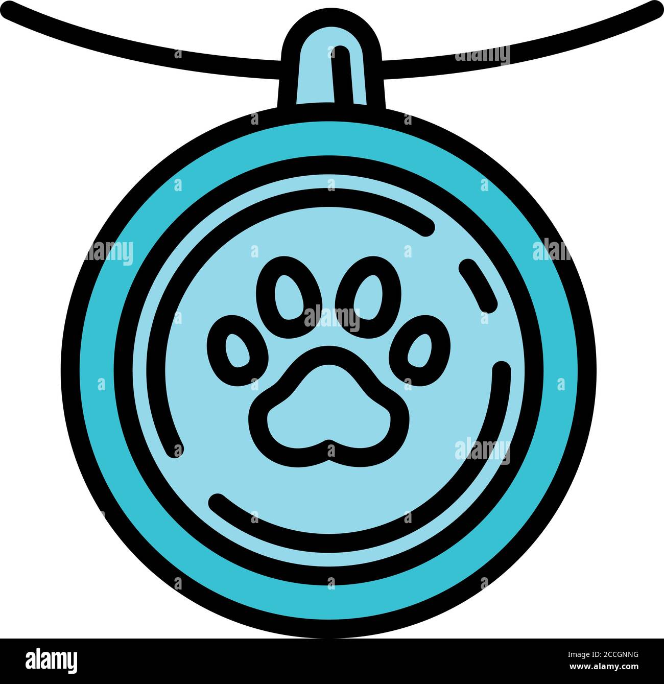 Dog pet emblem icon. Outline dog pet emblem vector icon for web design ...
