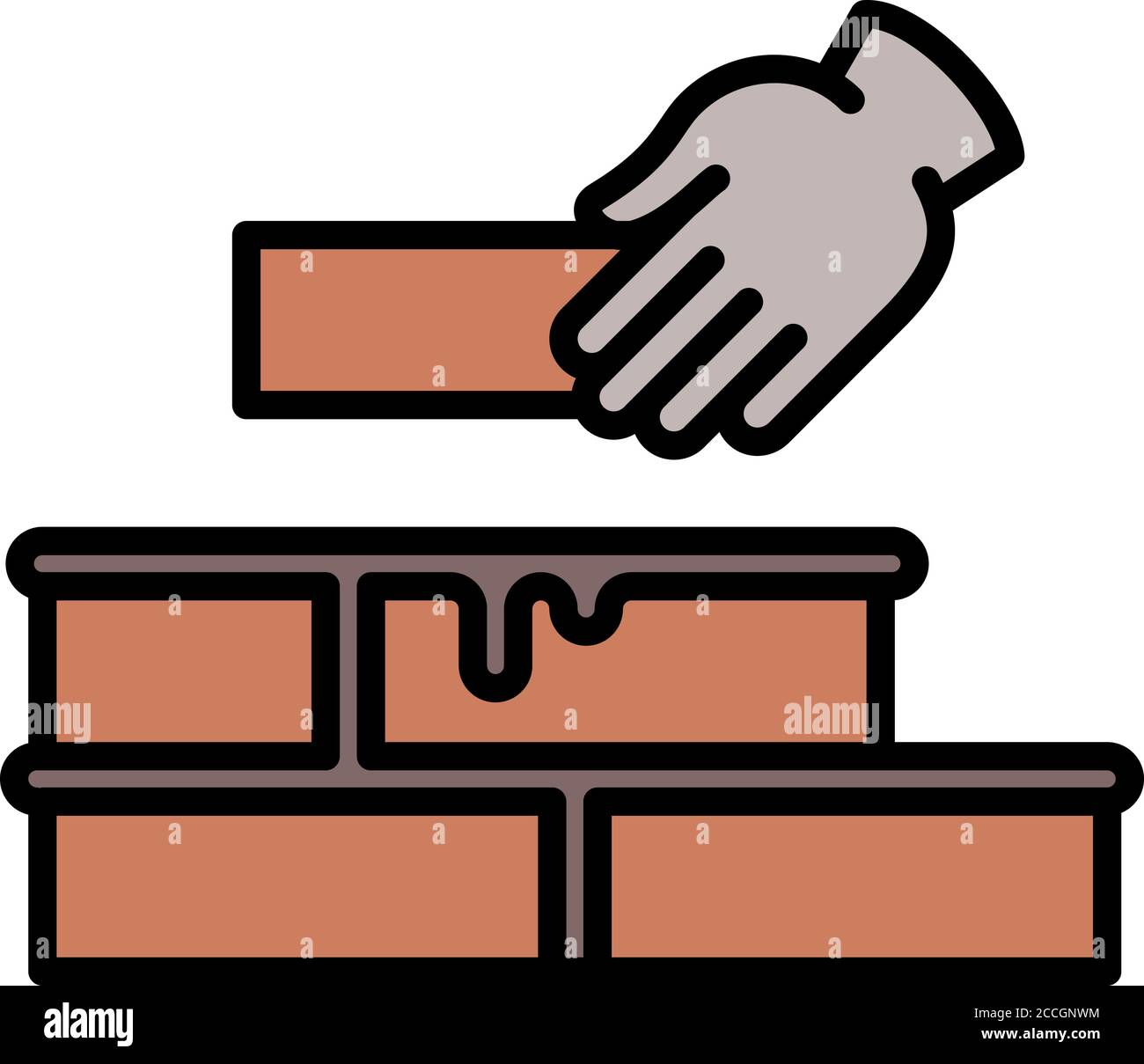 Making brick wall icon. Outline making brick wall vector icon for web ...