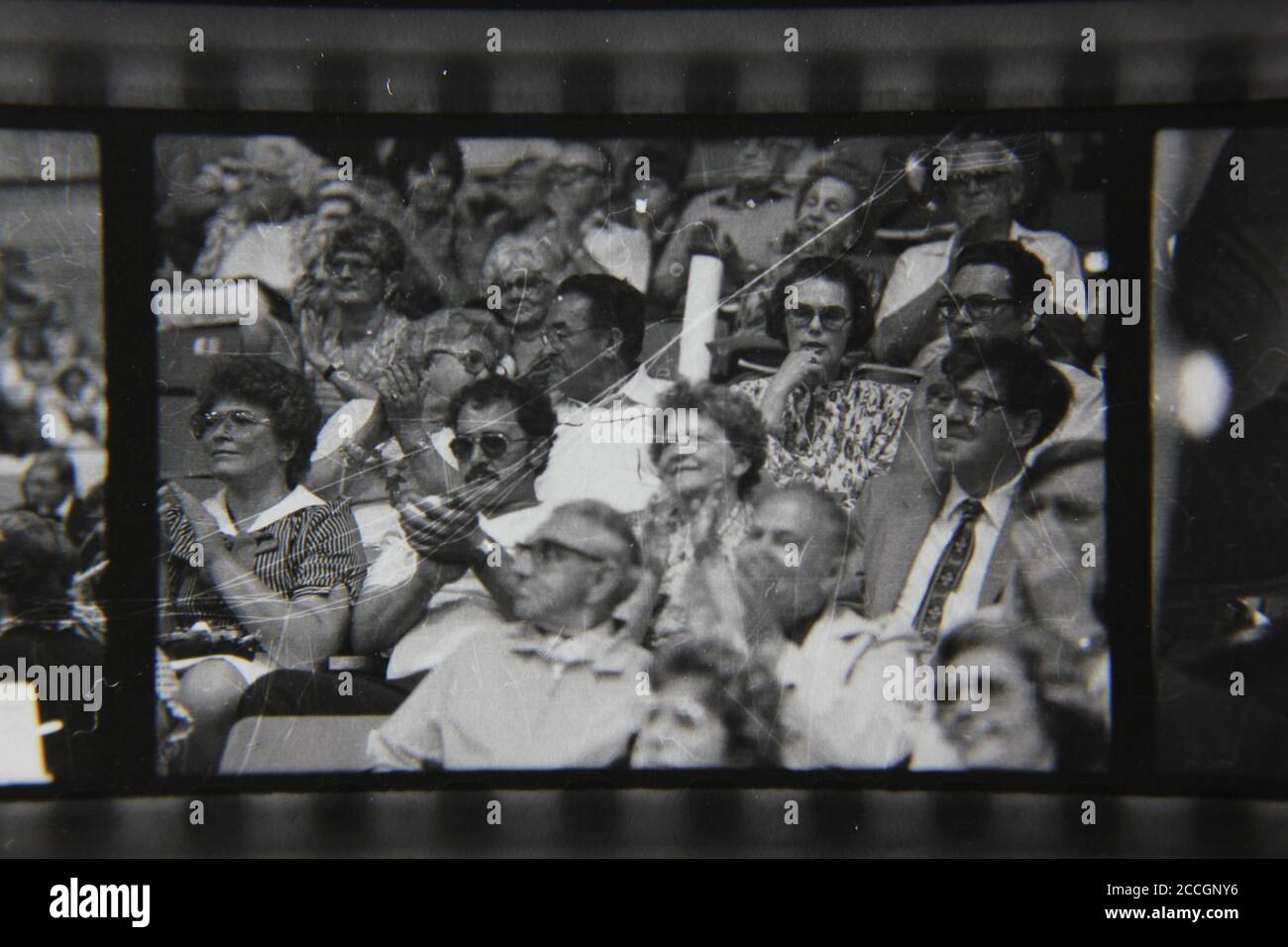 Fine 1970s vintage black and white photography of full house audience ...