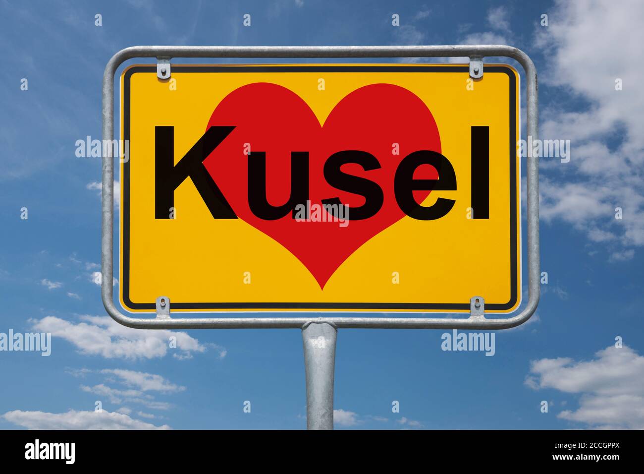 Ortstafel Kusel, Rheinland-Pfalz, Deutschland | Place name sign Kusel ...