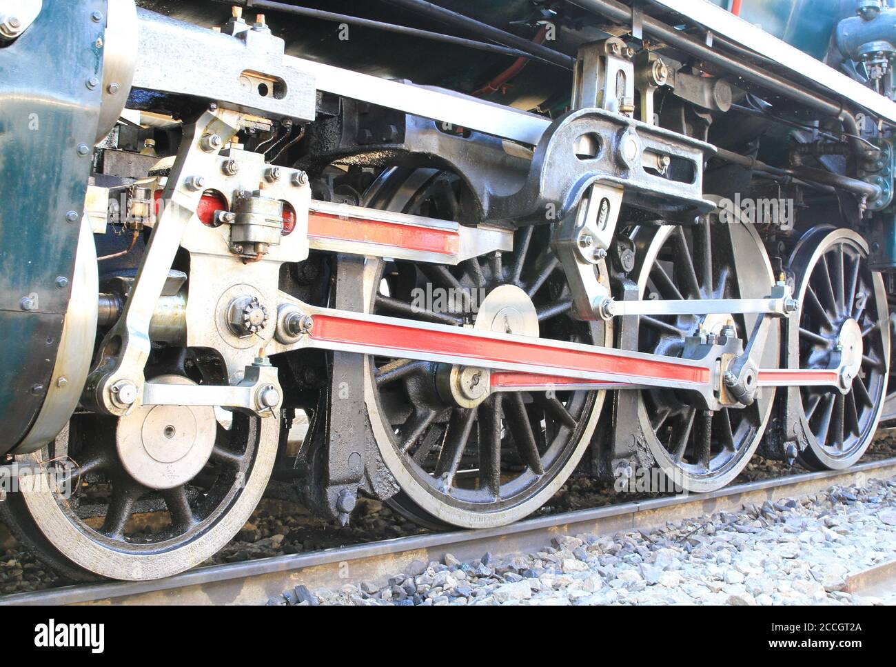 Classic steam locomotive wheel Stock Photo - Alamy