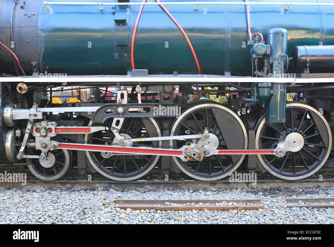Classic steam locomotive wheel Stock Photo - Alamy