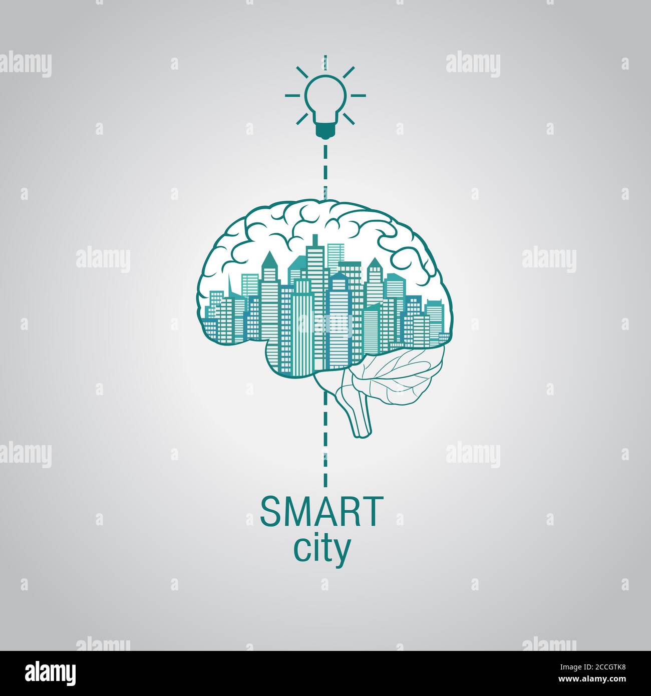 Vector illustration a city with advanced intelligent services ...