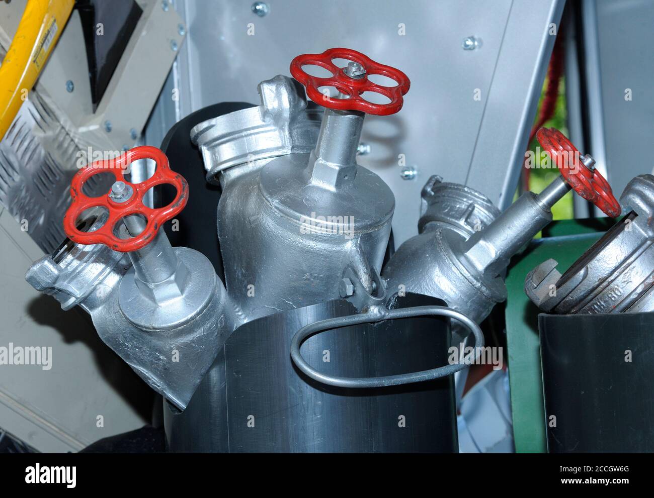 Faucets and valves part of fire-fighting equipment Stock Photo - Alamy