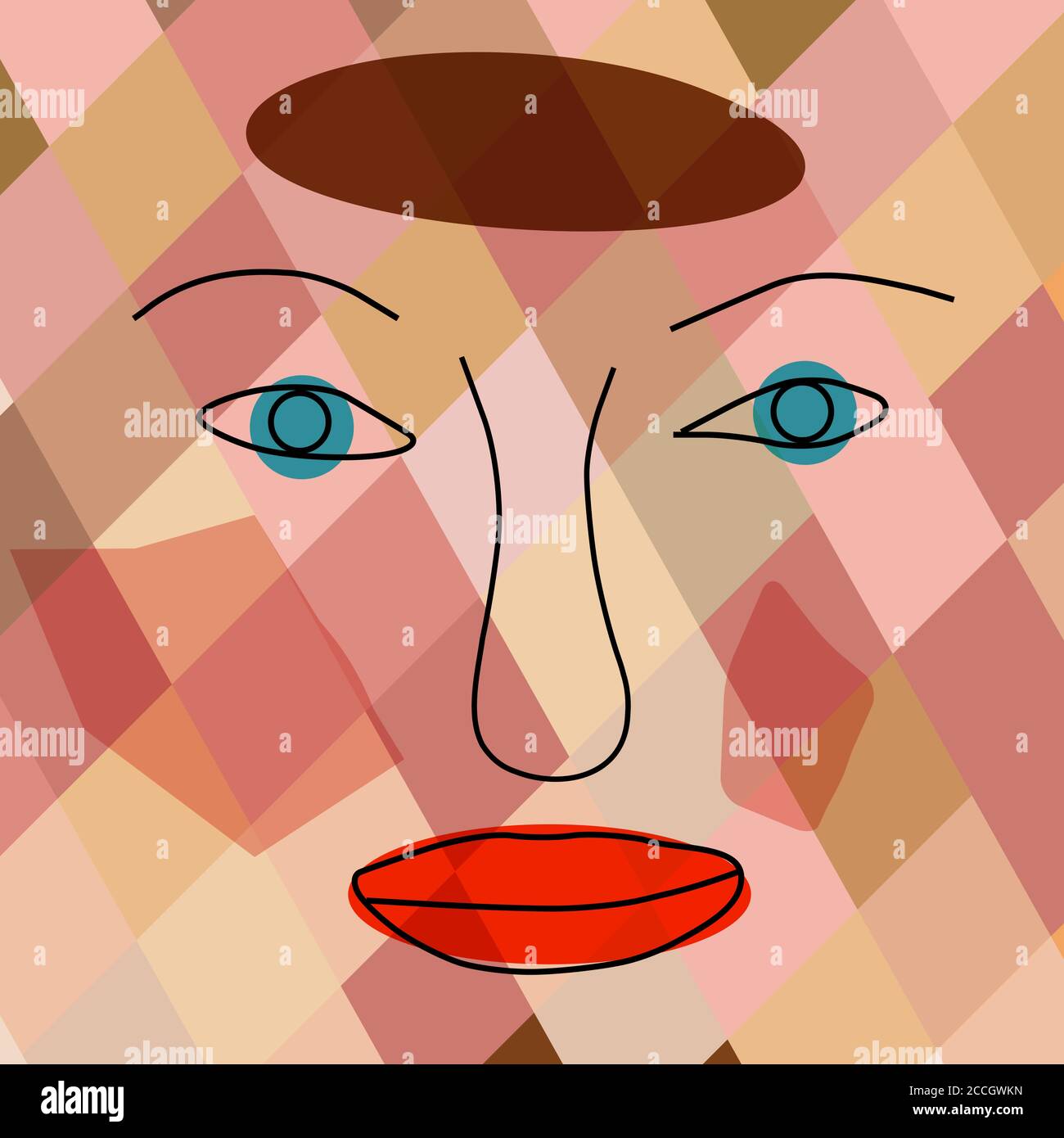abstract vector art of a beautiful woman's face, flat clean style Stock ...