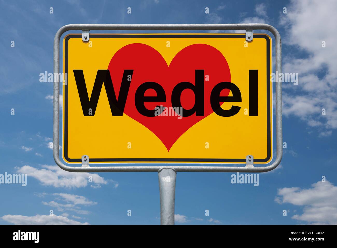 Ortstafel Wedel, Schleswig-Holstein, Deutschland | Place name sign ...