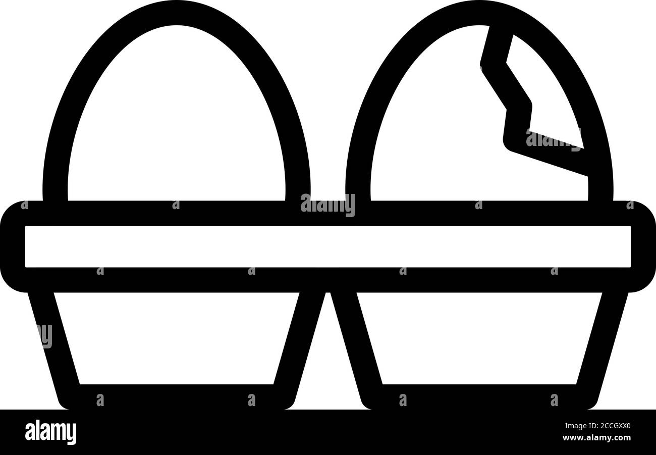 Fresh eggs icon outline Black and White Stock Photos & Images - Alamy