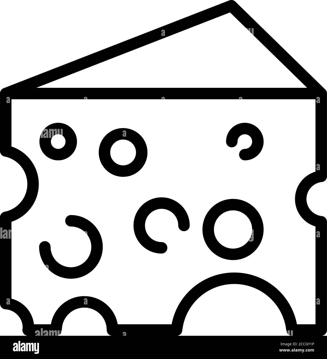 Cheese slice icon, outline style Stock Vector Image & Art - Alamy