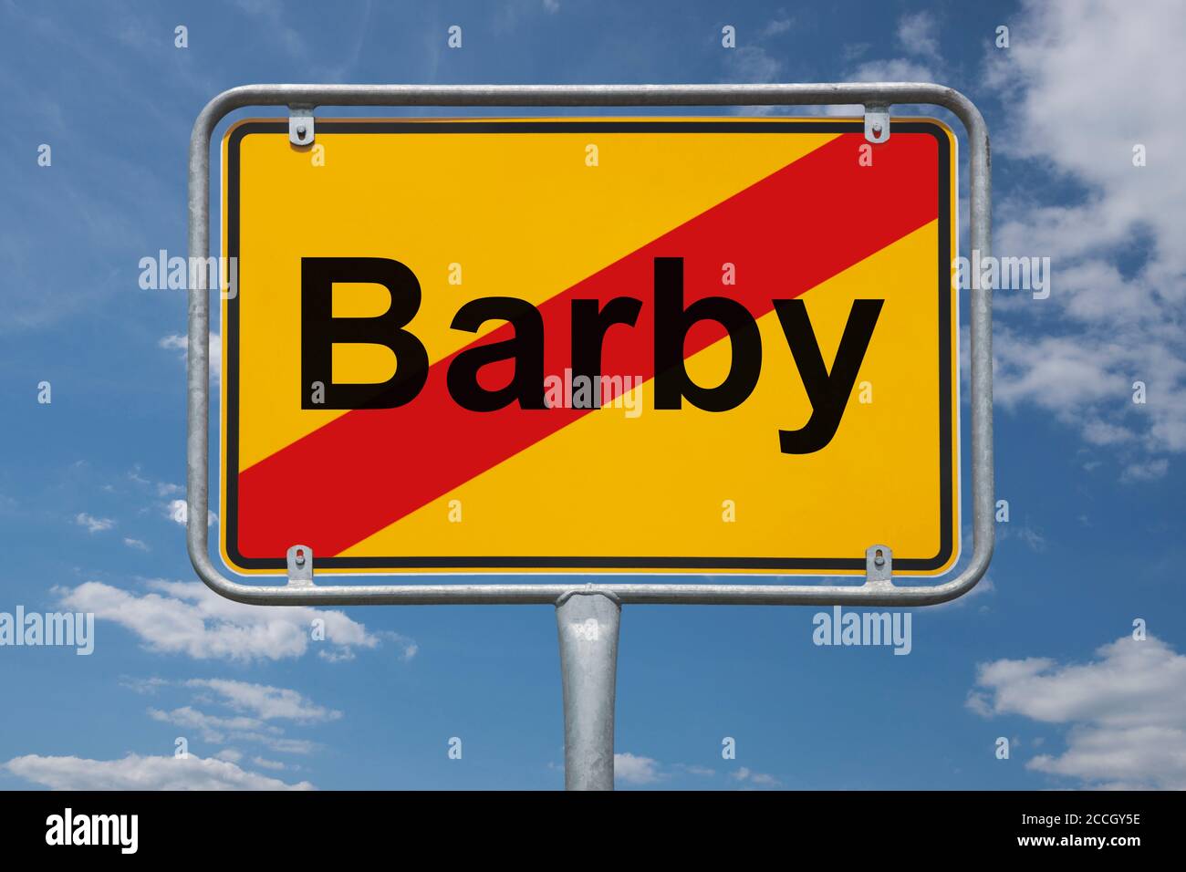 Ortstafel Barby, Sachsen-Anhalt, Deutschland | Place name sign Barby ...