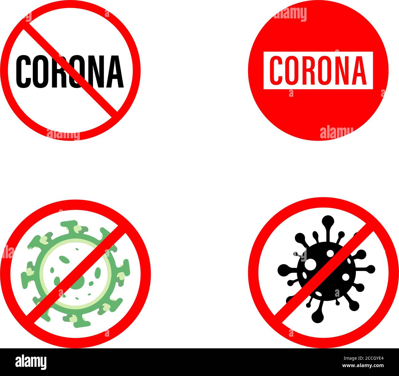 Vector illustration of Stop Corona virus or Covid 19 logo set. vector ...