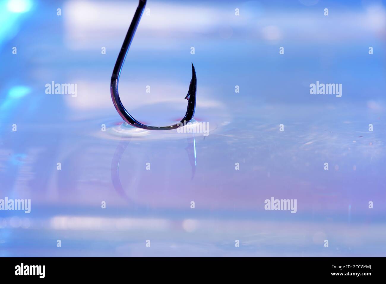 Closeup shot of metal fishing hook Stock Photo - Alamy