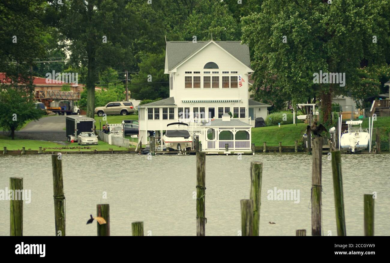 Cobb Island, Maryland, U.S.A - August 15, 2020 - A waterfront home by ...